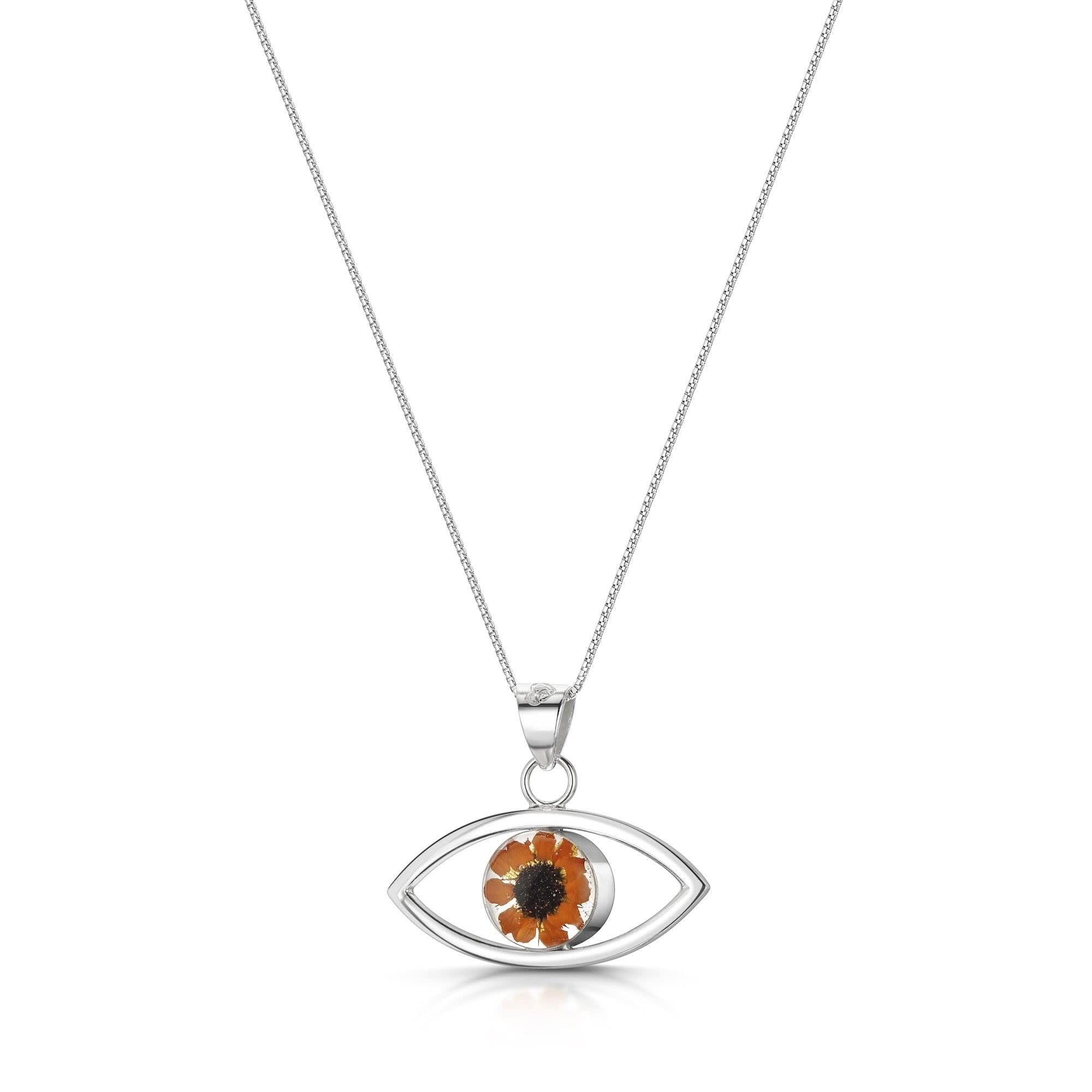 Shrieking Violet Sunflower Silver Necklace Lucky Eye - British Isles