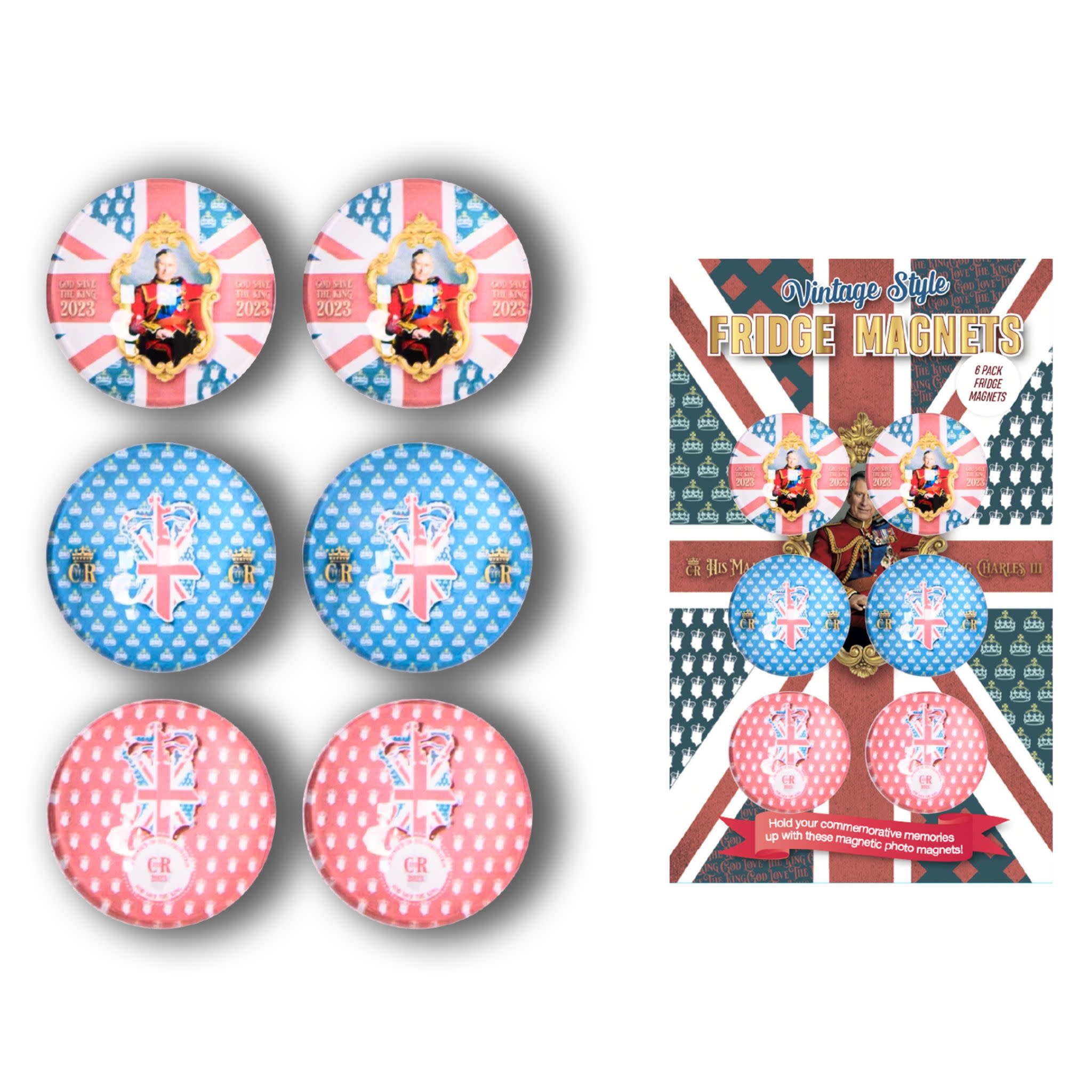 King Charles III Coronation Fridge Magnets (Pack of 6) - British Isles