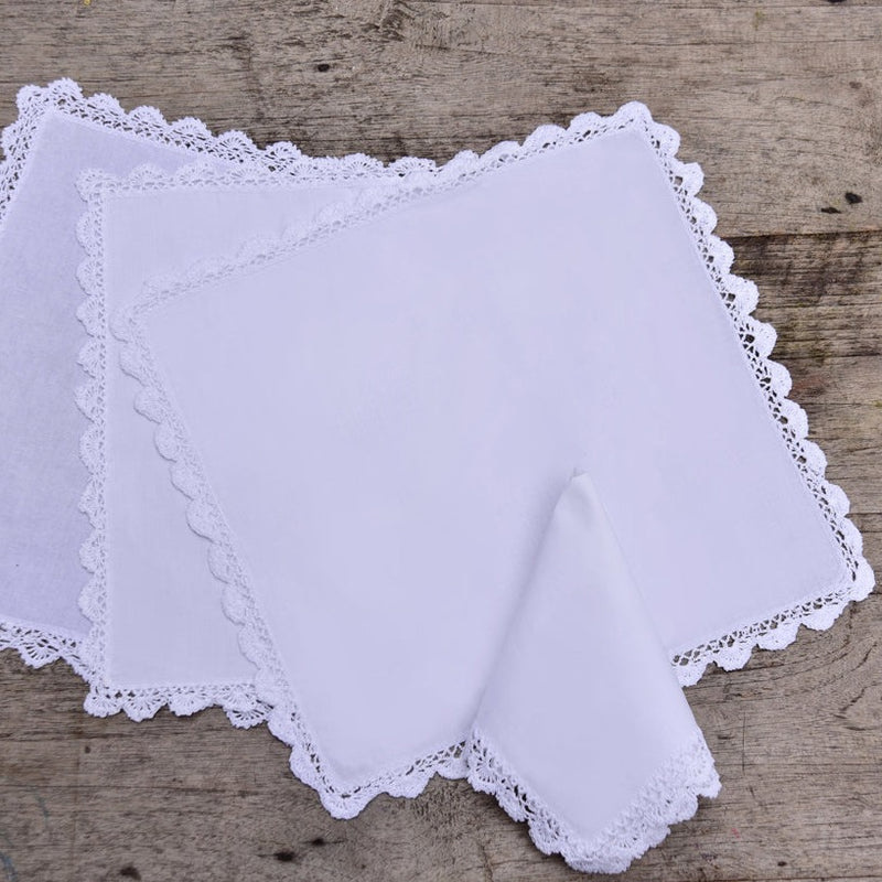 Powell Craft Cotton Lace Napkin 32x32cm - British Isles