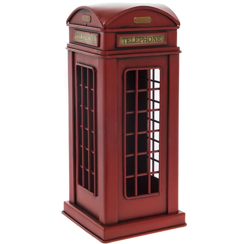 Vintage Transport Red Telephone Box Model Money Bank - British Isles