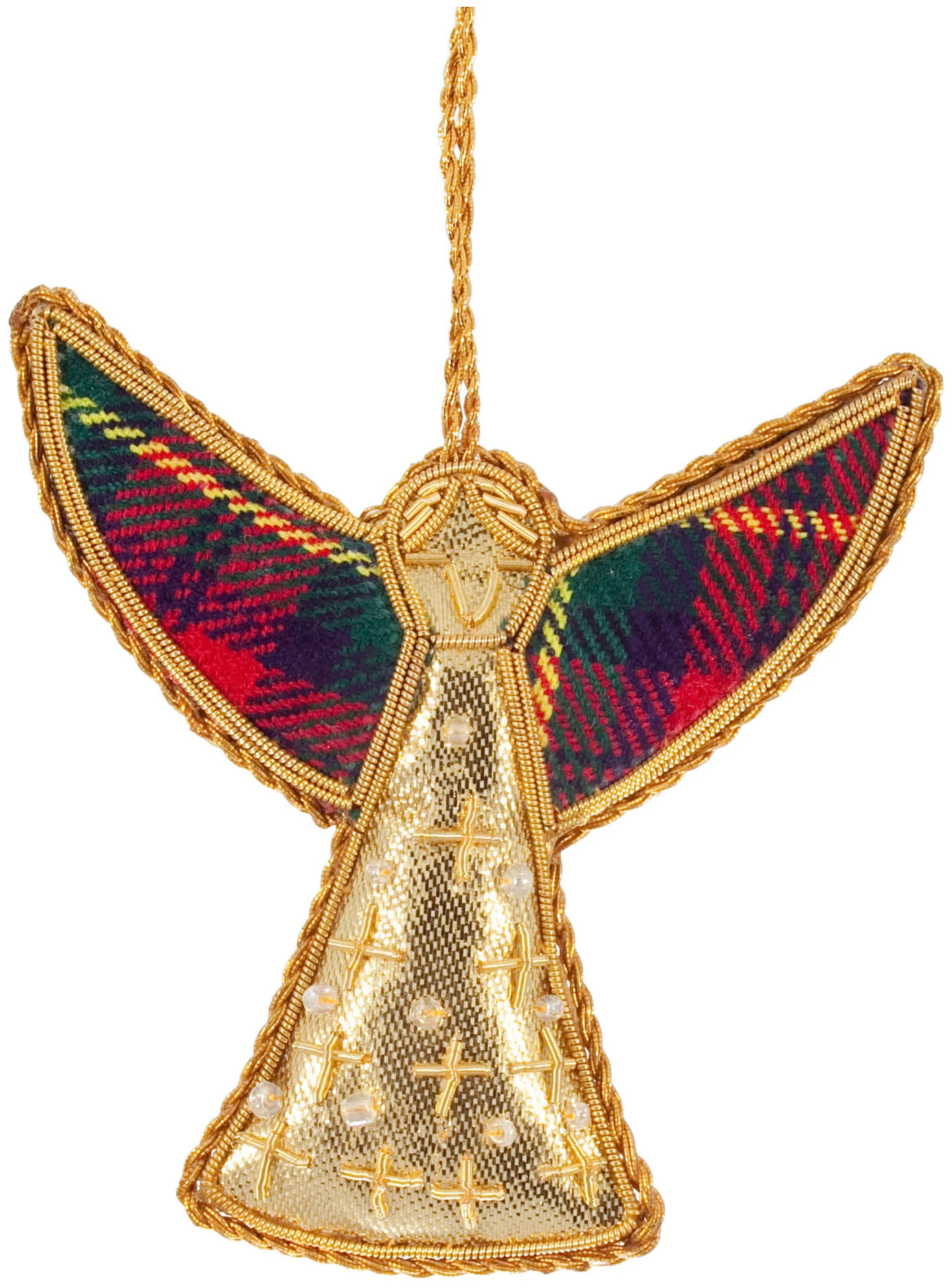 St. Nicolas Large Tartan Angel Ornament - British Isles