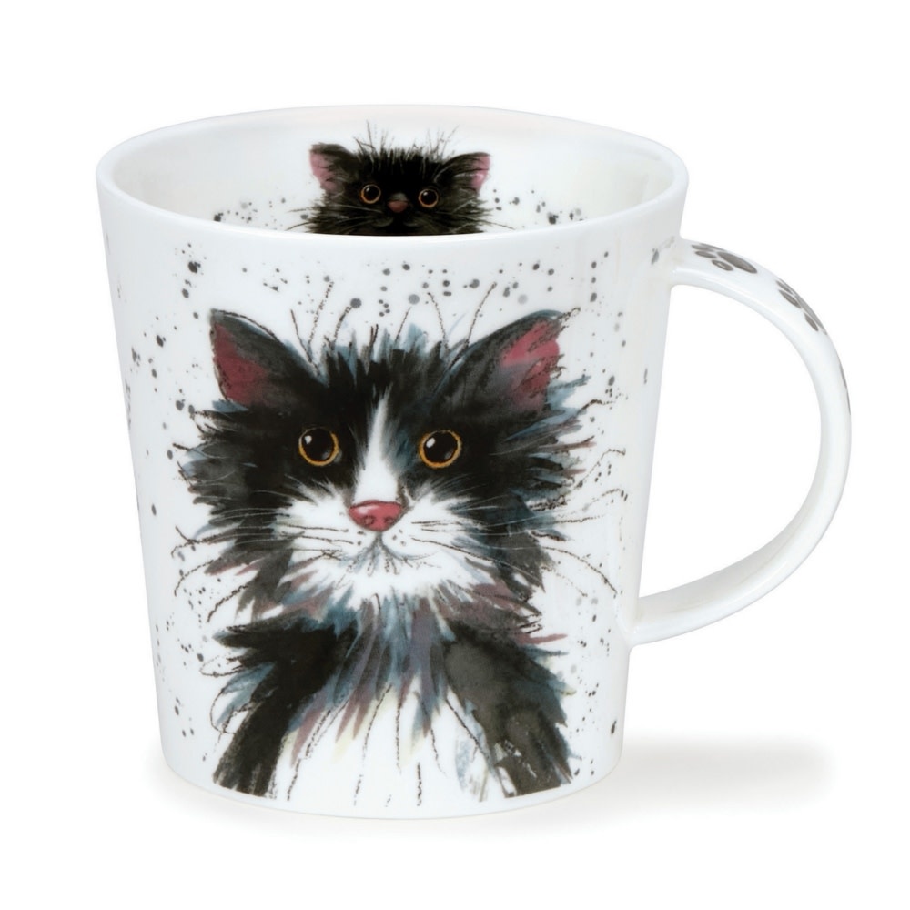 Dunoon Lomond Catter Splatter Black & White Mug - British Isles