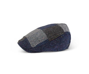 Latchfords of Ireland Fia Tailored Grey & Blue Patchwork Cap - British ...