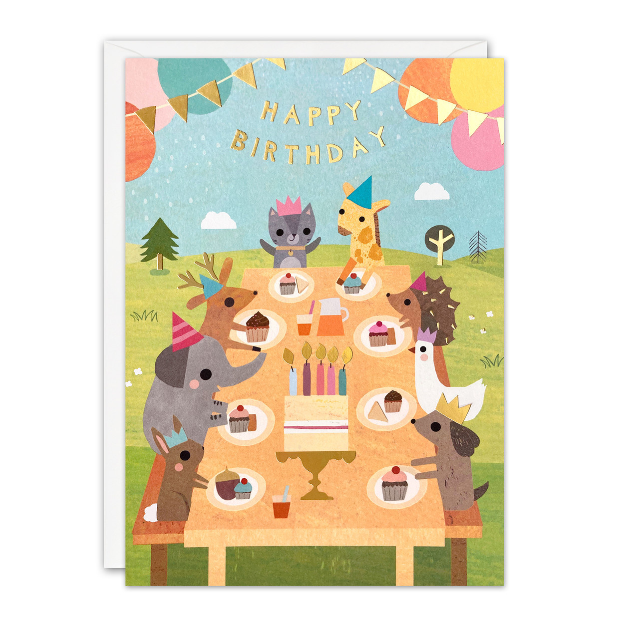 James Ellis Tea Party Animals Birthday Card - British Isles