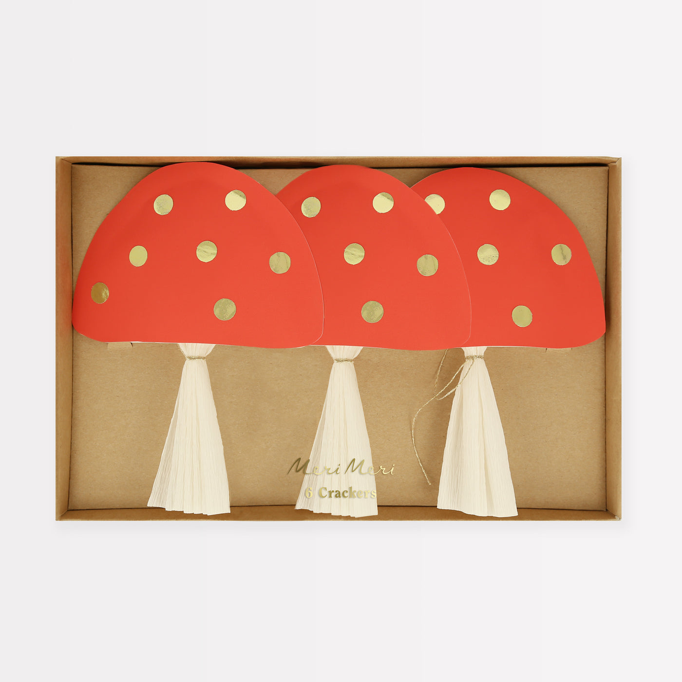 Meri Meri Mushroom Party Crackers (Box of 6) - British Isles