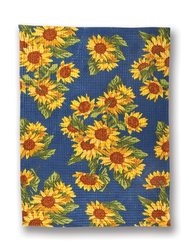 April Cornell Sunflower Valley Navy Tea Towel - British Isles