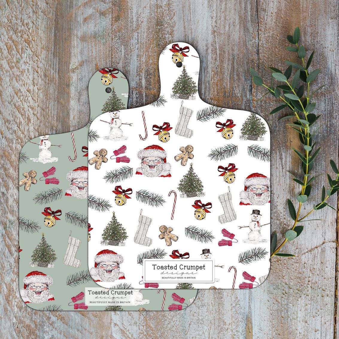 Toasted Crumpet All Things Jolly Mini Double Sided Chopping Board ...