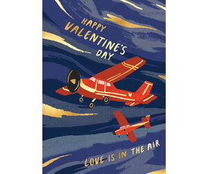 Laura Darrington Design Love Airplane Valentine's Day Card - British Isles