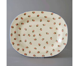 Brixton Pottery Scattered Rose Large Rectangular Serving Plate ...