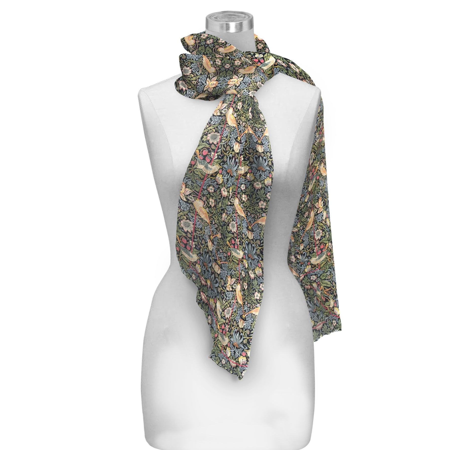 RainCaper William Morris "Strawberry Thief" Sheer Scarf - British Isles