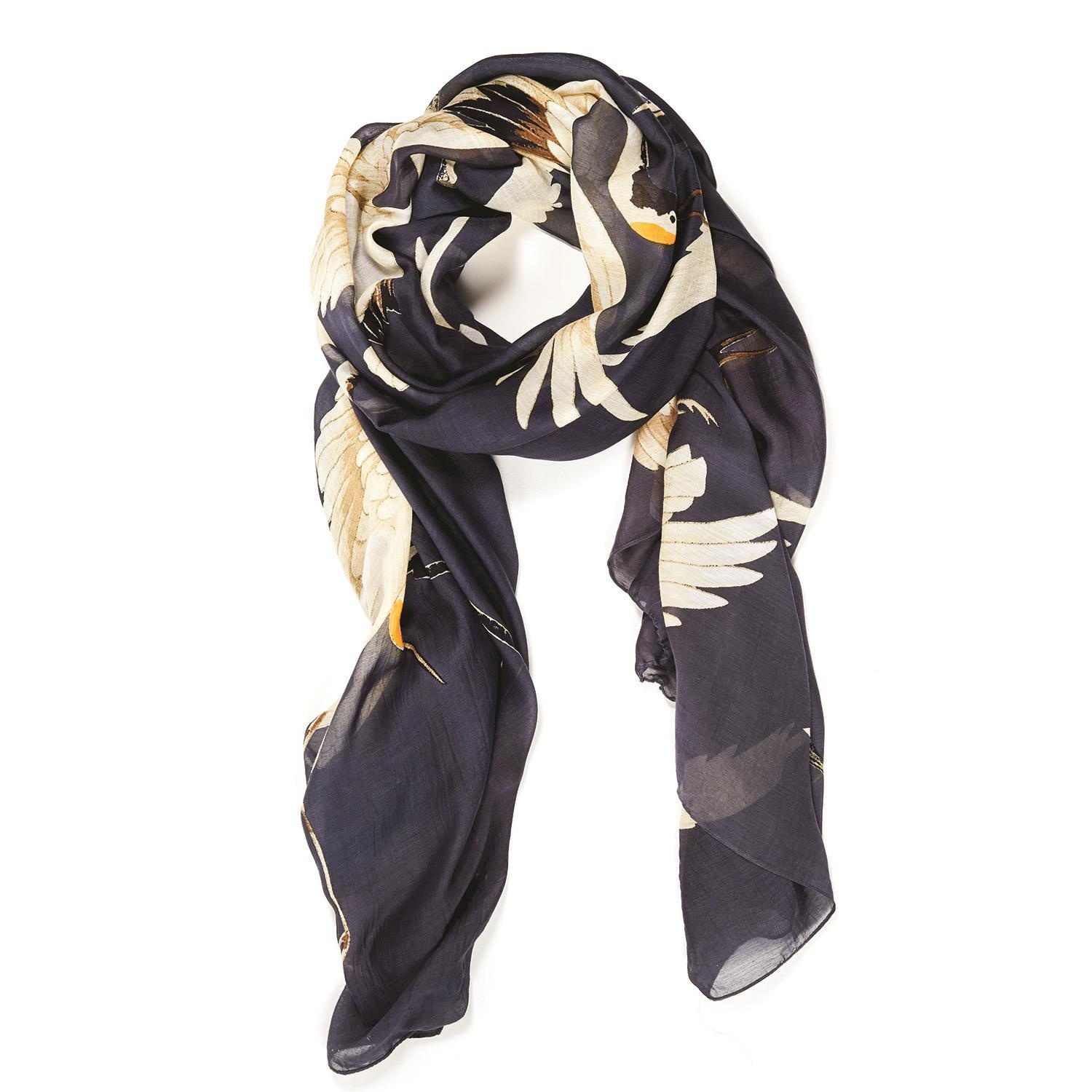 One Hundred Stars Heron Charcoal Scarf - British Isles