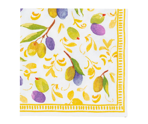 Caspari Mediterranean Dijon Paper Cocktail Napkins - British Isles