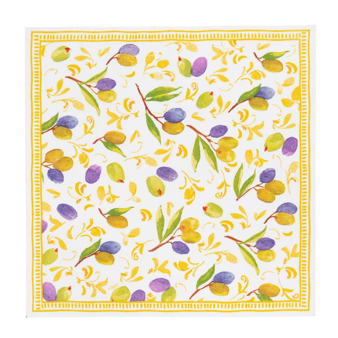Caspari Mediterranean Dijon Paper Cocktail Napkins - British Isles