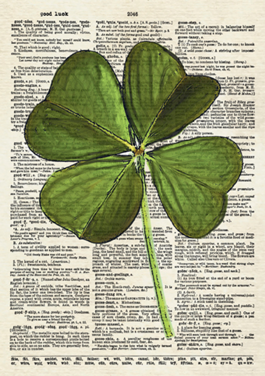 Art Press Four Leaf Clover Good Luck Card - British Isles