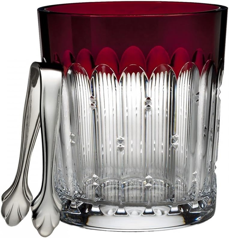 Waterford Red Talon Crystal Ice Bucket with Tongs - British Isles