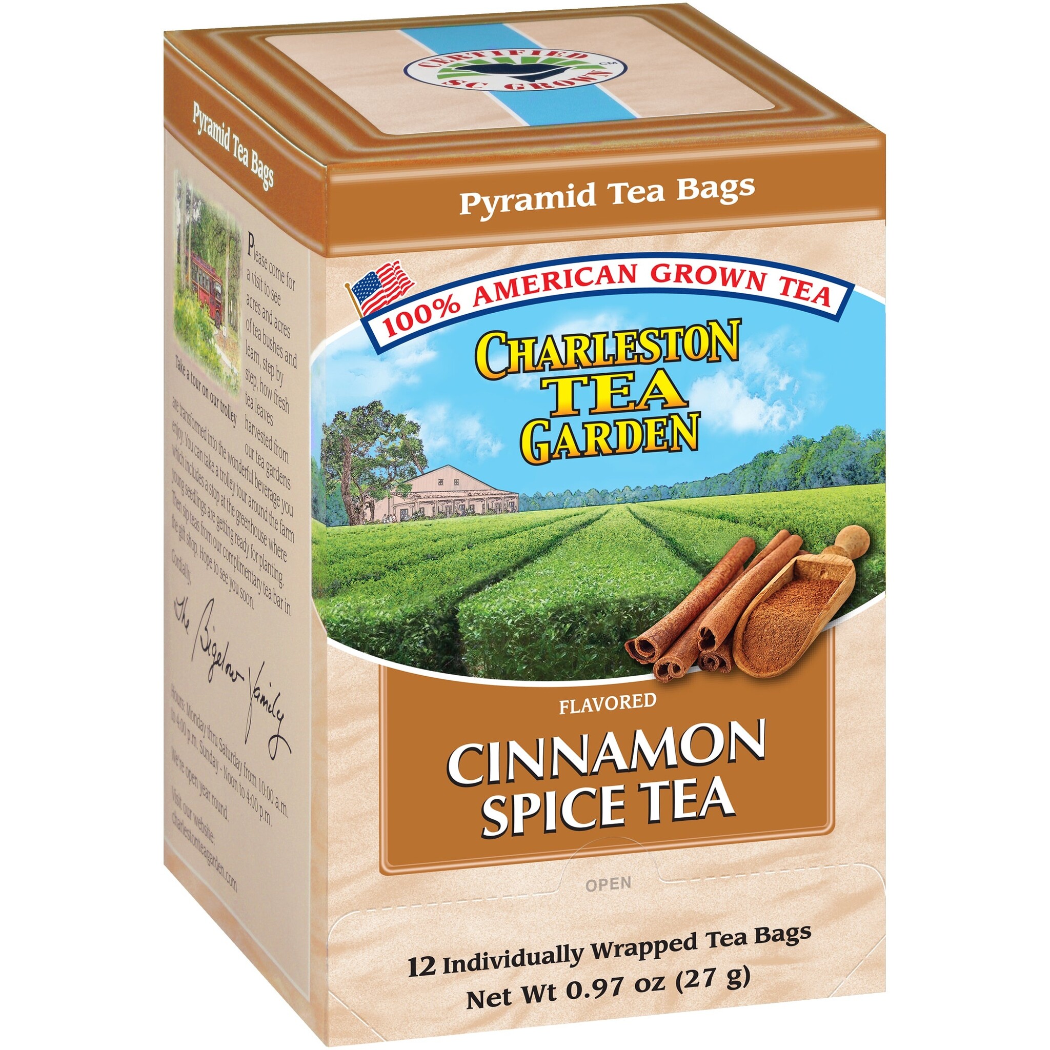 Charleston Tea Garden Cinnamon Spice Black Tea Pyramid Bags 12s ...