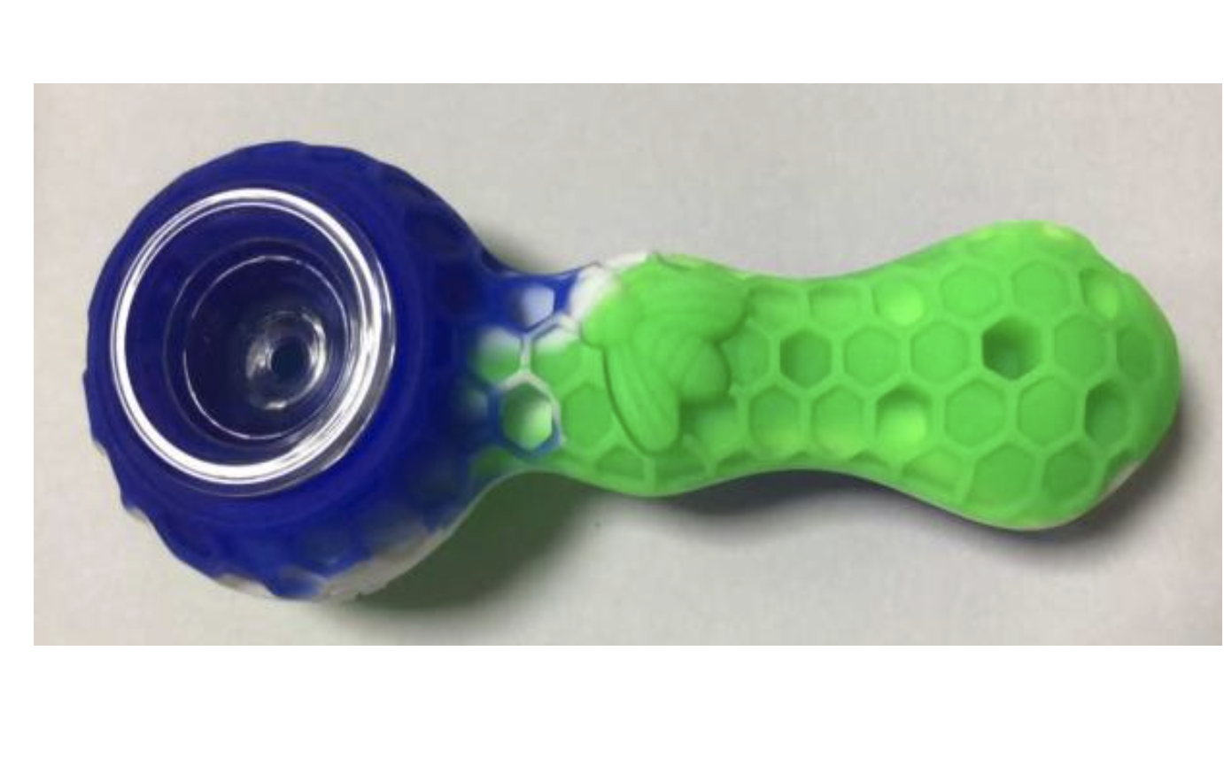 Silicone Pipe w/ glass bowl - Purple Haze