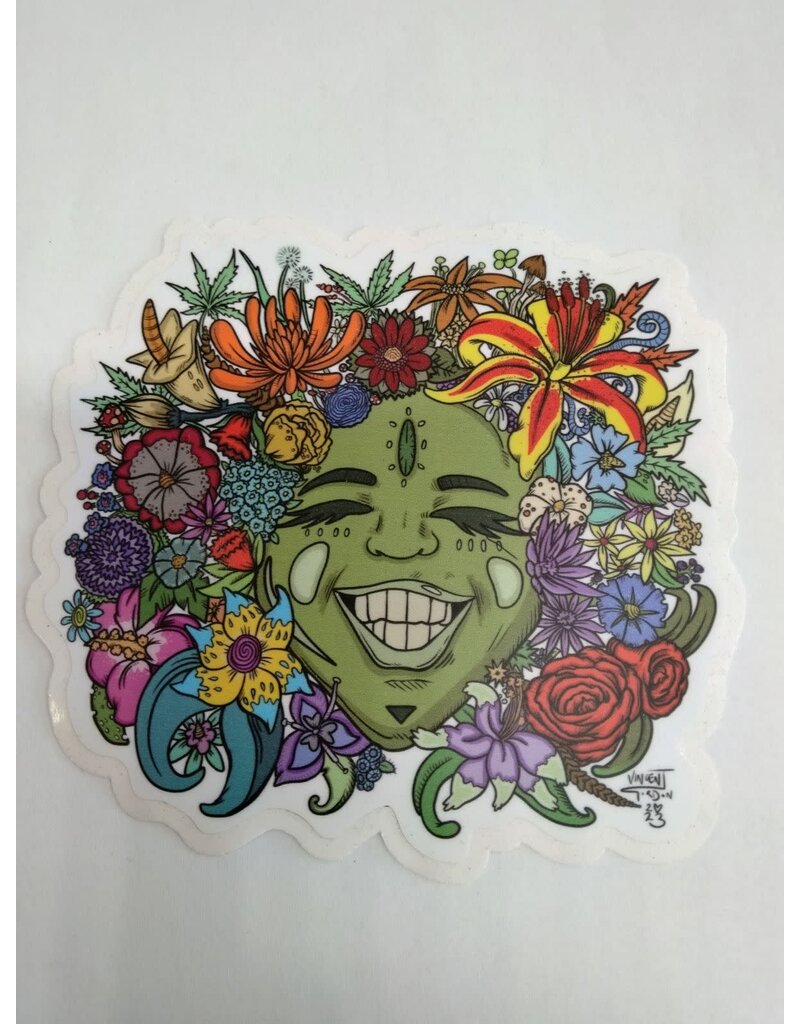 Vincent Gordon Sticker: Flower Power Large Sticker - Purple Haze