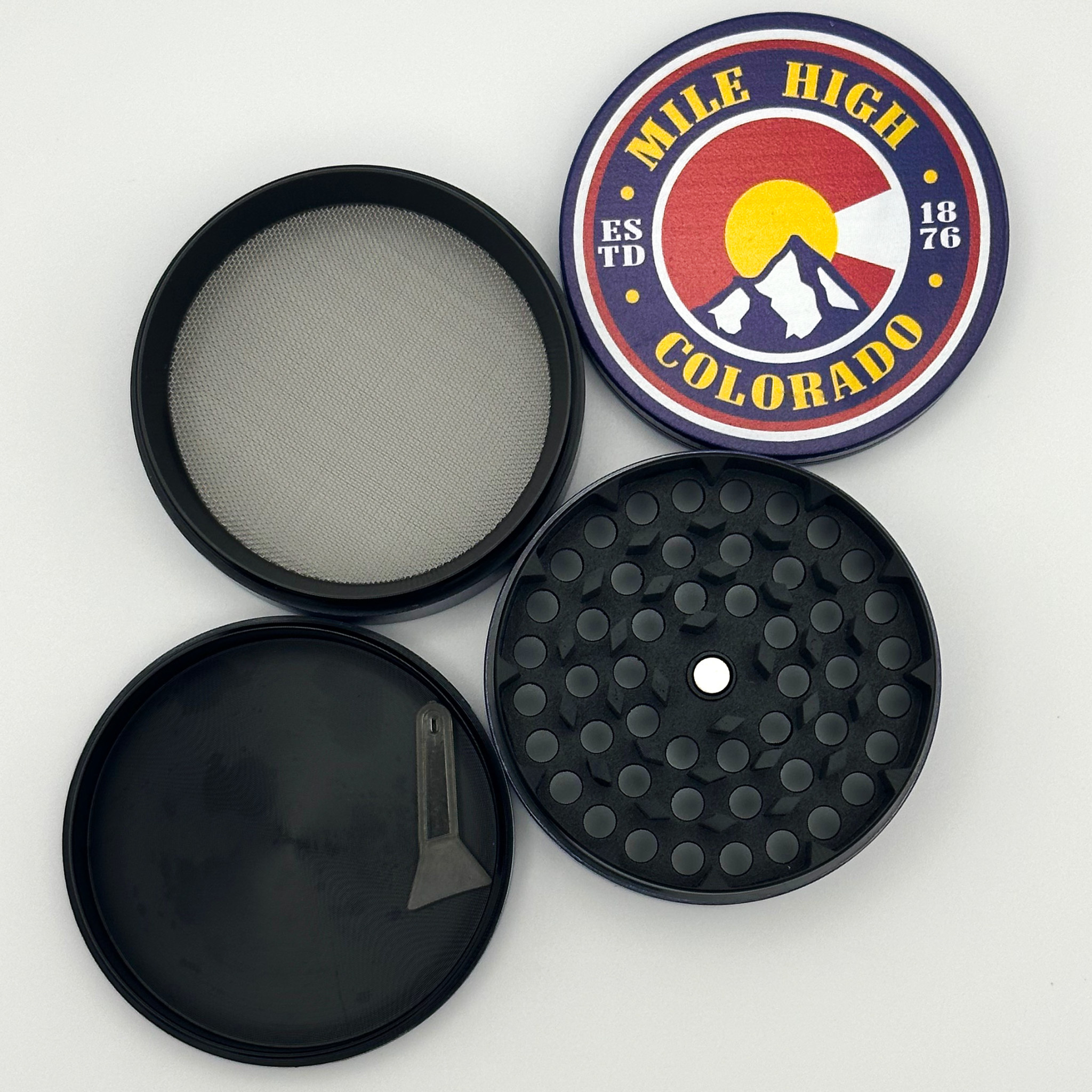 Purple Haze Round Grinder 4 tier 63mm Blue- Mile High Colorado - Purple ...