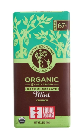 Organic Dark Chocolate Mint Crunch Chocolate Bar - Trade Roots