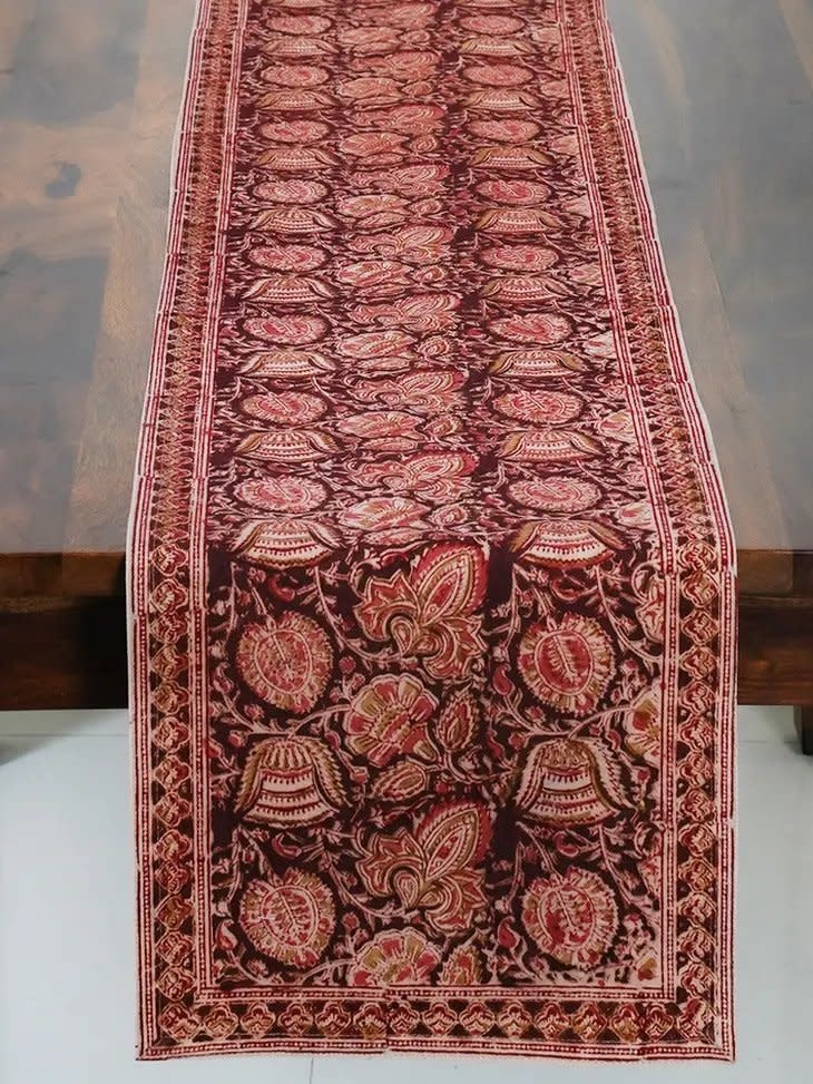 Kalamkari Table Runner Terracotta - Trade Roots