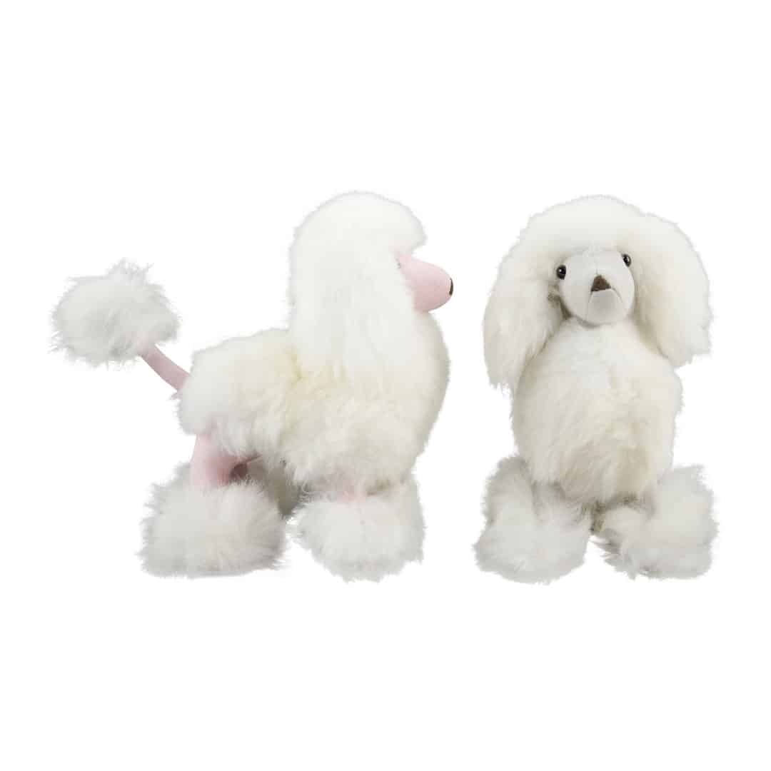 Baby Alpaca Poodle Stuffed Animal, w/ Pink Nose, Peru - Trade Roots