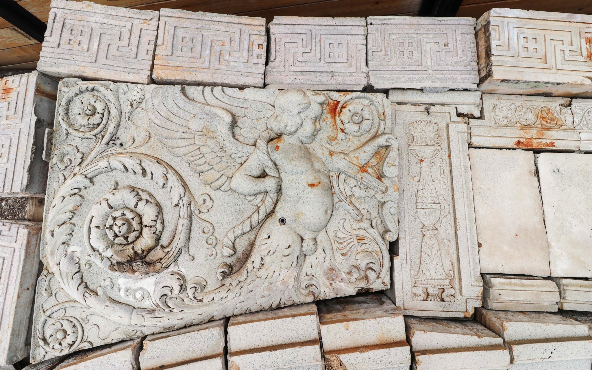 Side of Old Building Angel Stone Carving - Dead People's Stuff ...