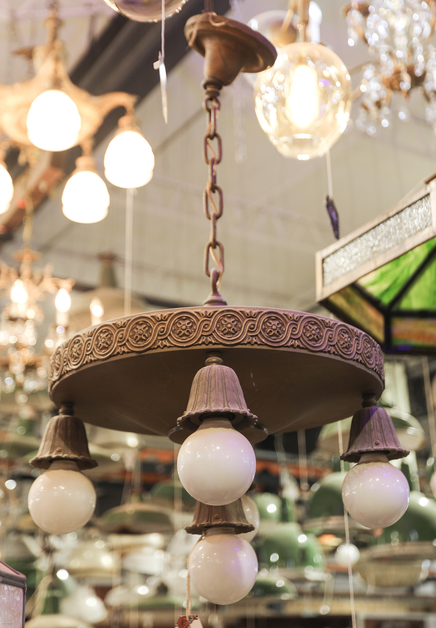 American 5 Light Hanging LIght - Dead People's Stuff "Architectural ...
