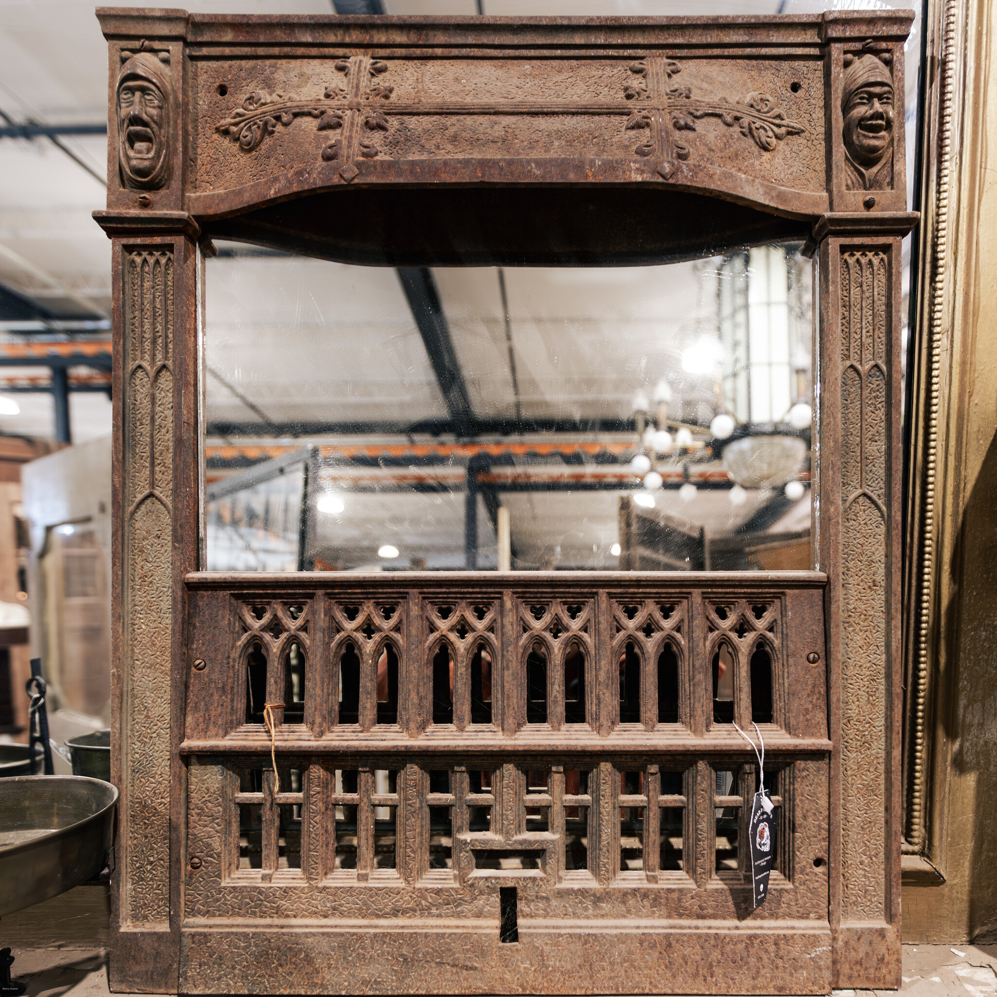 Gothic Metal Fireplace Insert -Mirror - Dead People's Stuff ...