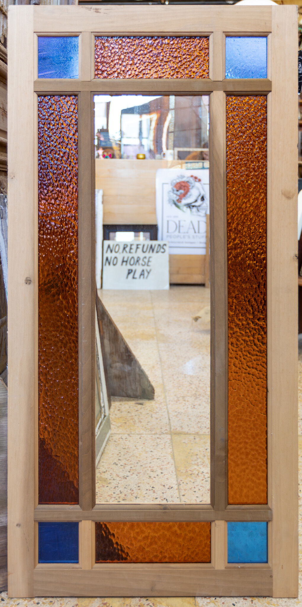 Queen Anne Stripped Stained Glass Window - Dead People's Stuff ...