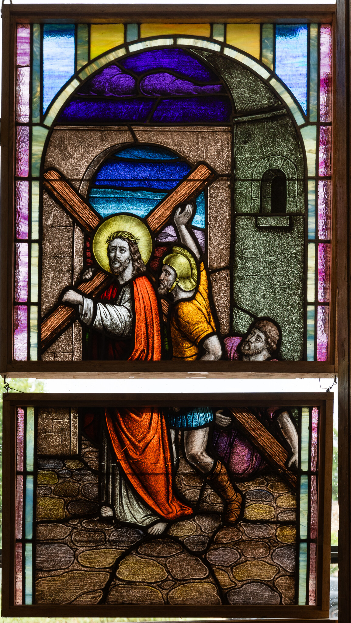 Jesus Cross Stained Glass A Stained Glass Window Of Jesus On The
