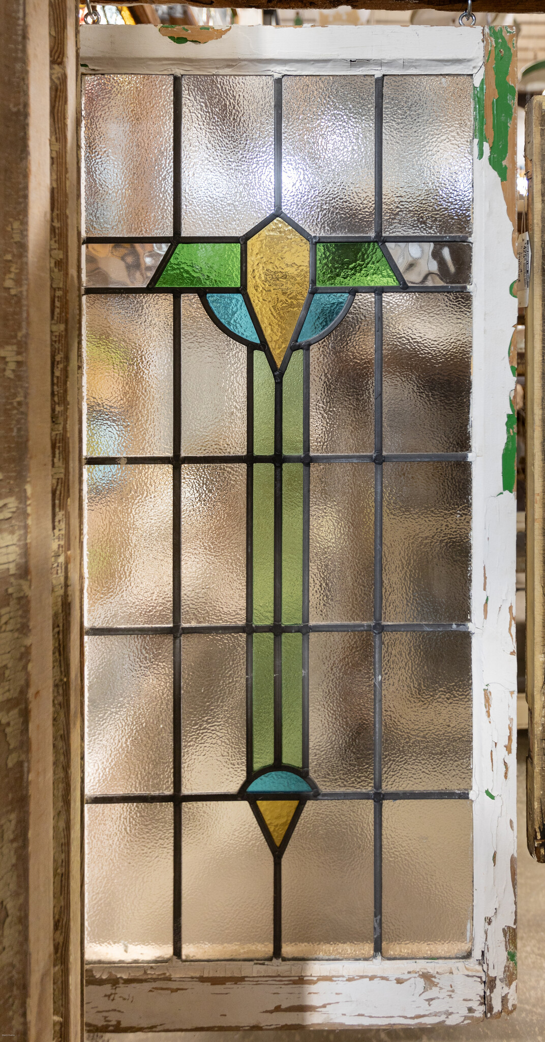 Stained Glass Window - Green Obelisk - Dead People's Stuff ...