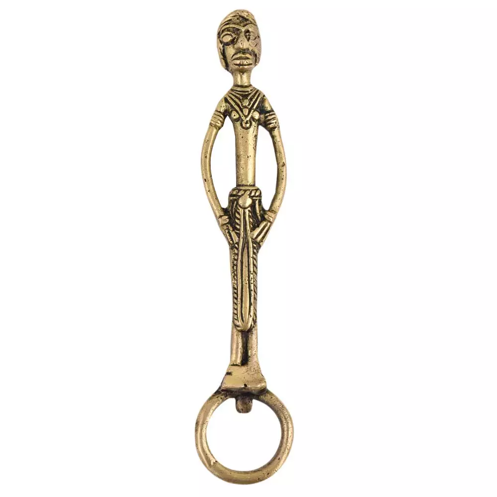 Brass Bottle Opener Standing Tribal Man Round Opener - Dead People's ...