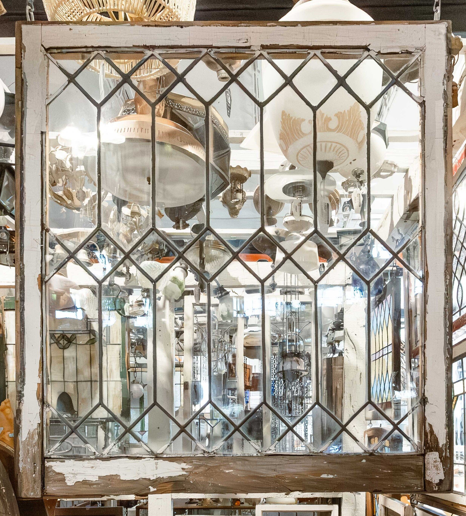 Elongated Diamond Leaded Glass Window - Dead People's Stuff ...