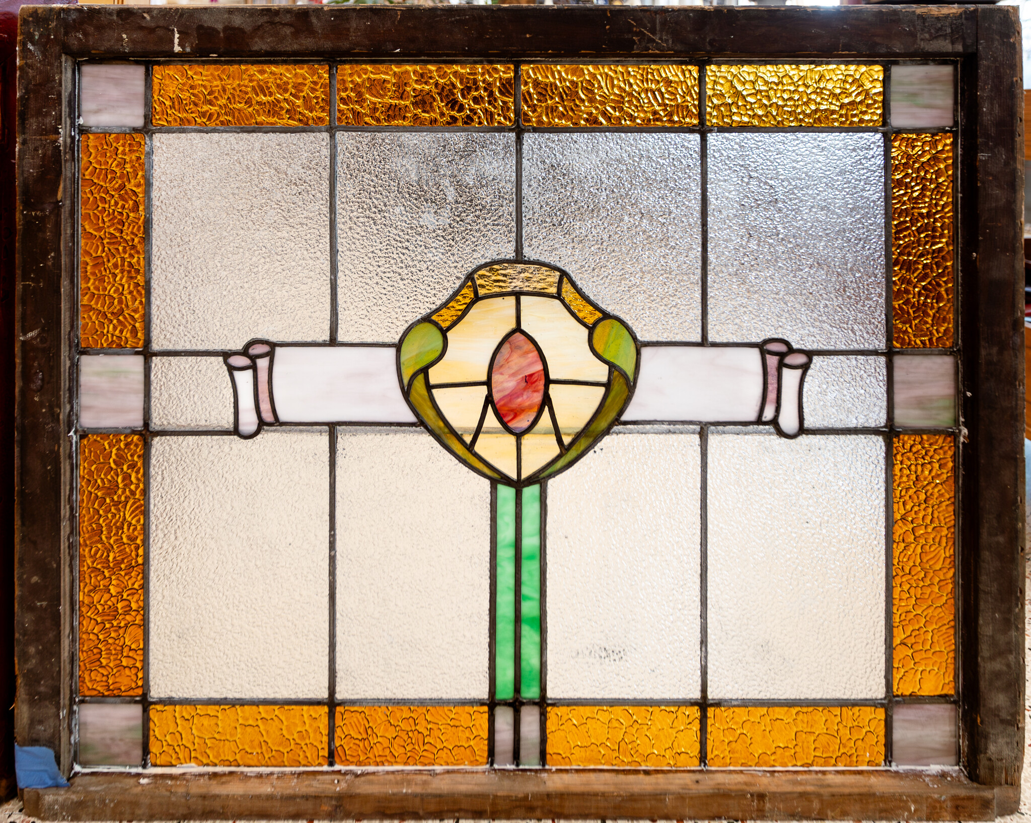 Amber + Scrolls Stained Glass Window - Dead People's Stuff ...