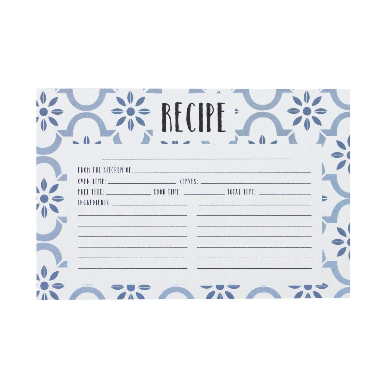 C.R. Gibson True Blue Recipe Cards - The Kitchen Table