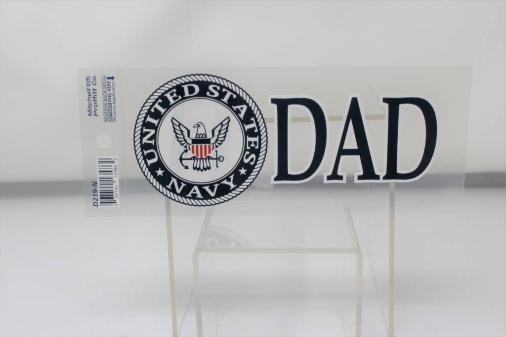 Navy Dad w/Emblem 3x6.25" Decal - Stars & Stripes, The Flag Store