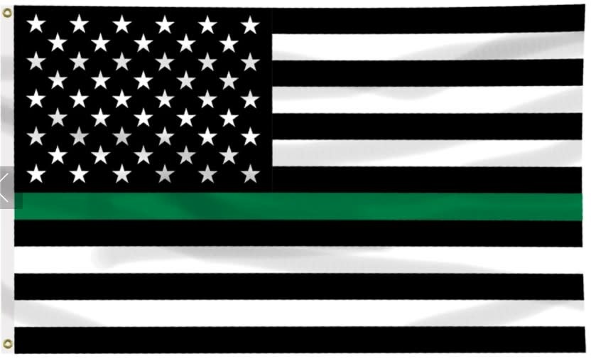 Thin Green Line American Flag 3x5' - Stars & Stripes, The Flag Store