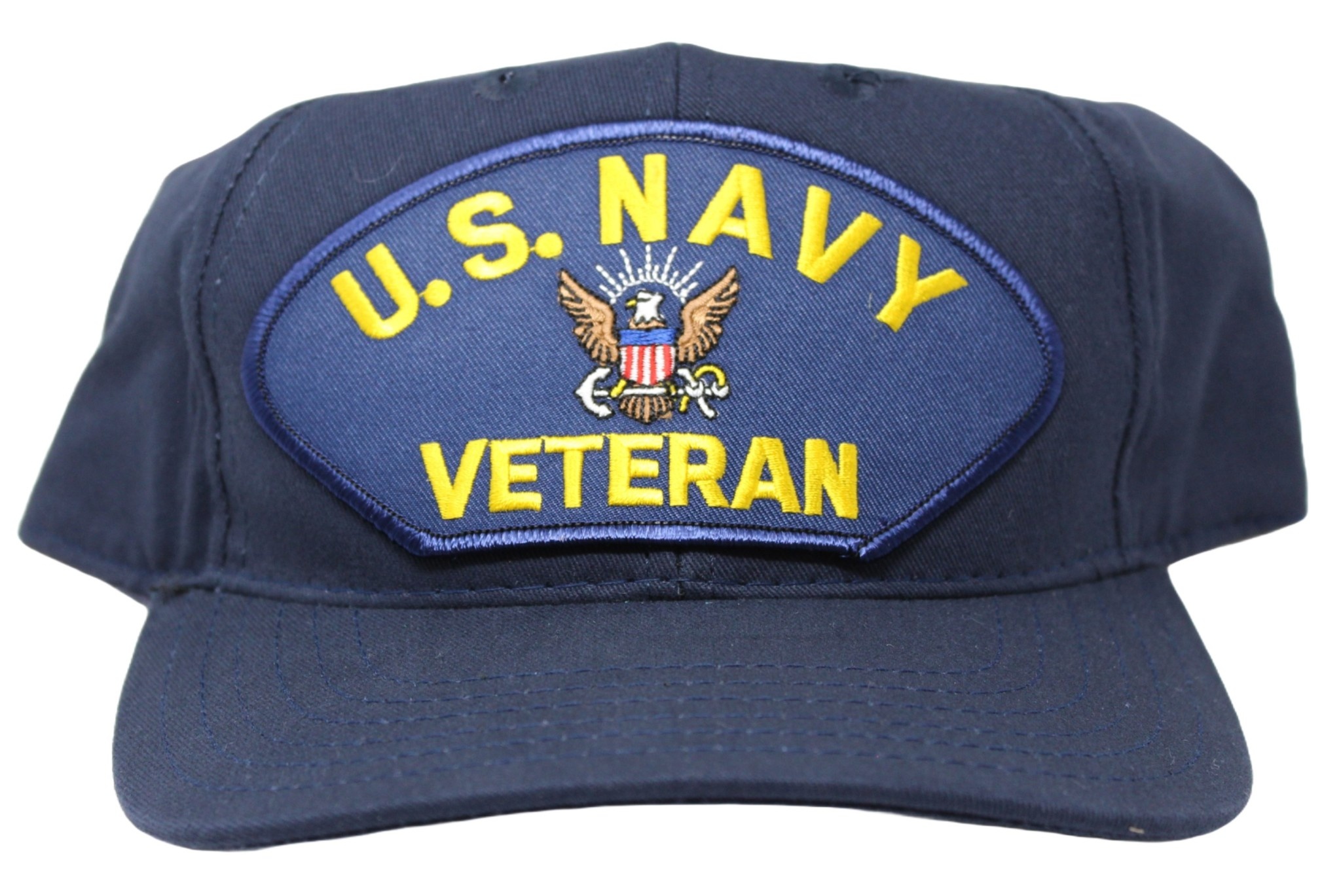 US Navy Veteran Patch on Blue Ball Cap - Stars & Stripes, The Flag Store