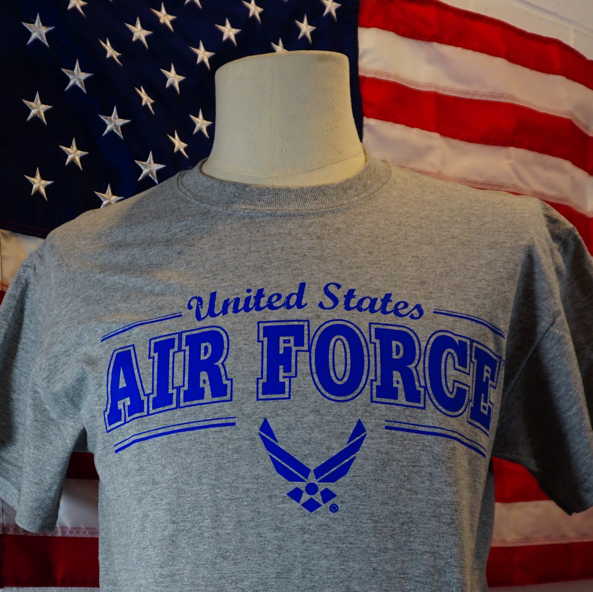 Grey Air Force w/Air Force Symbol T-Shirt - Stars & Stripes, The Flag Store