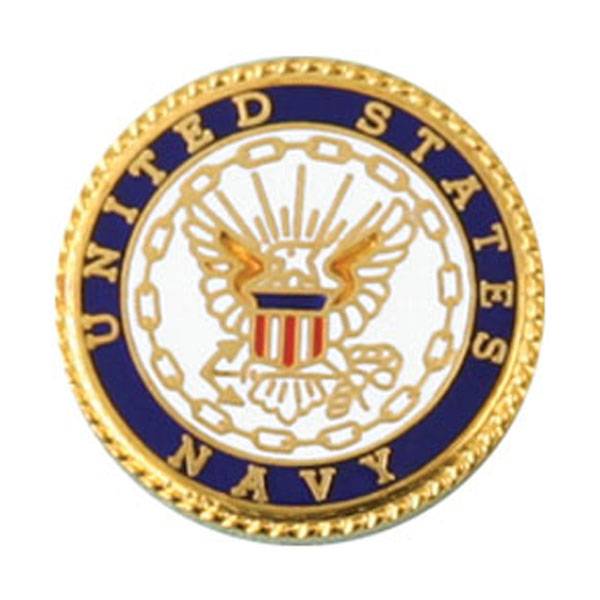 United States Navy with Navy Crest on 3/4" Round Lapel Pin - Stars ...
