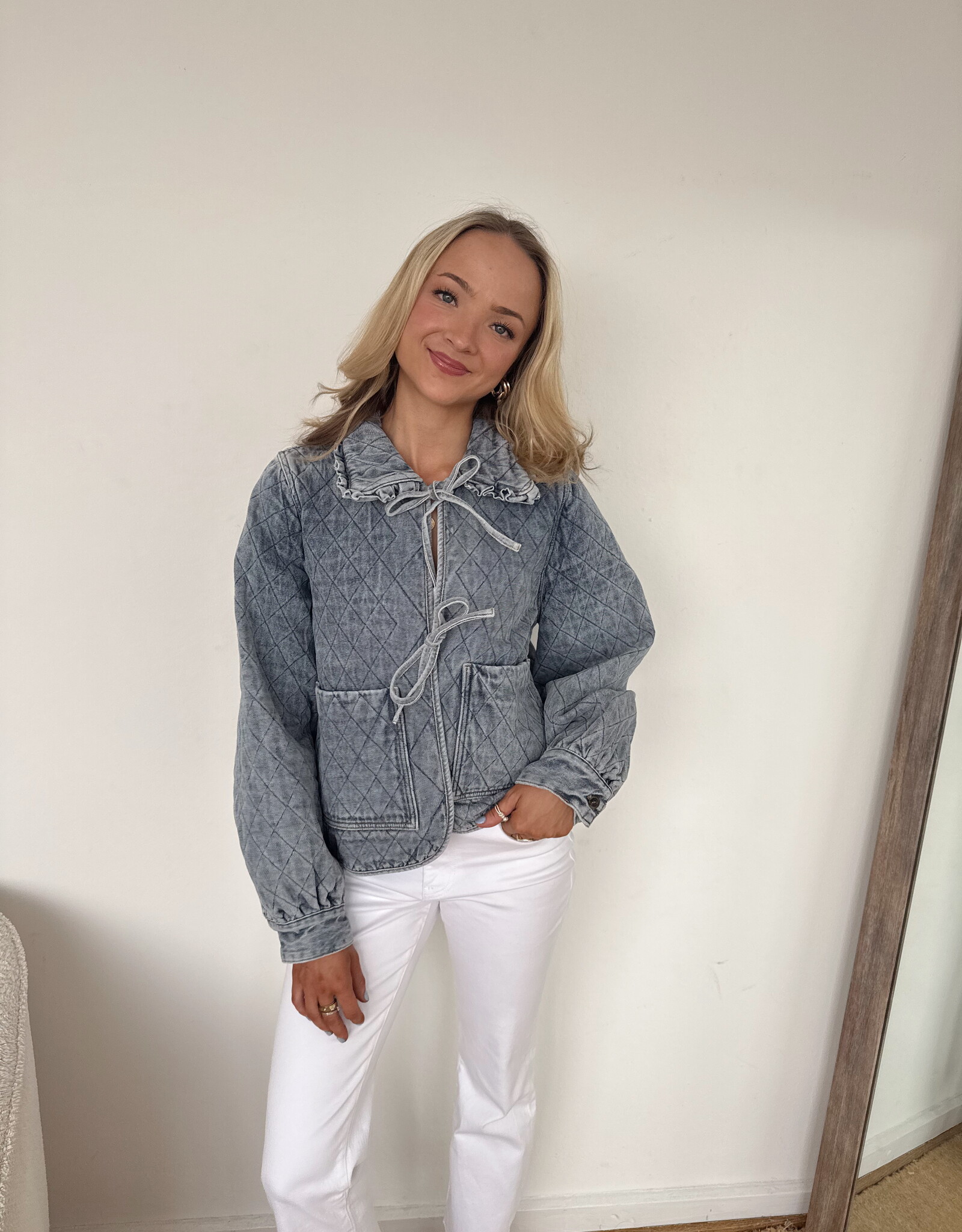 Colette Quilted Denim Jacket - Women’s Clothing | The Pink Turtle