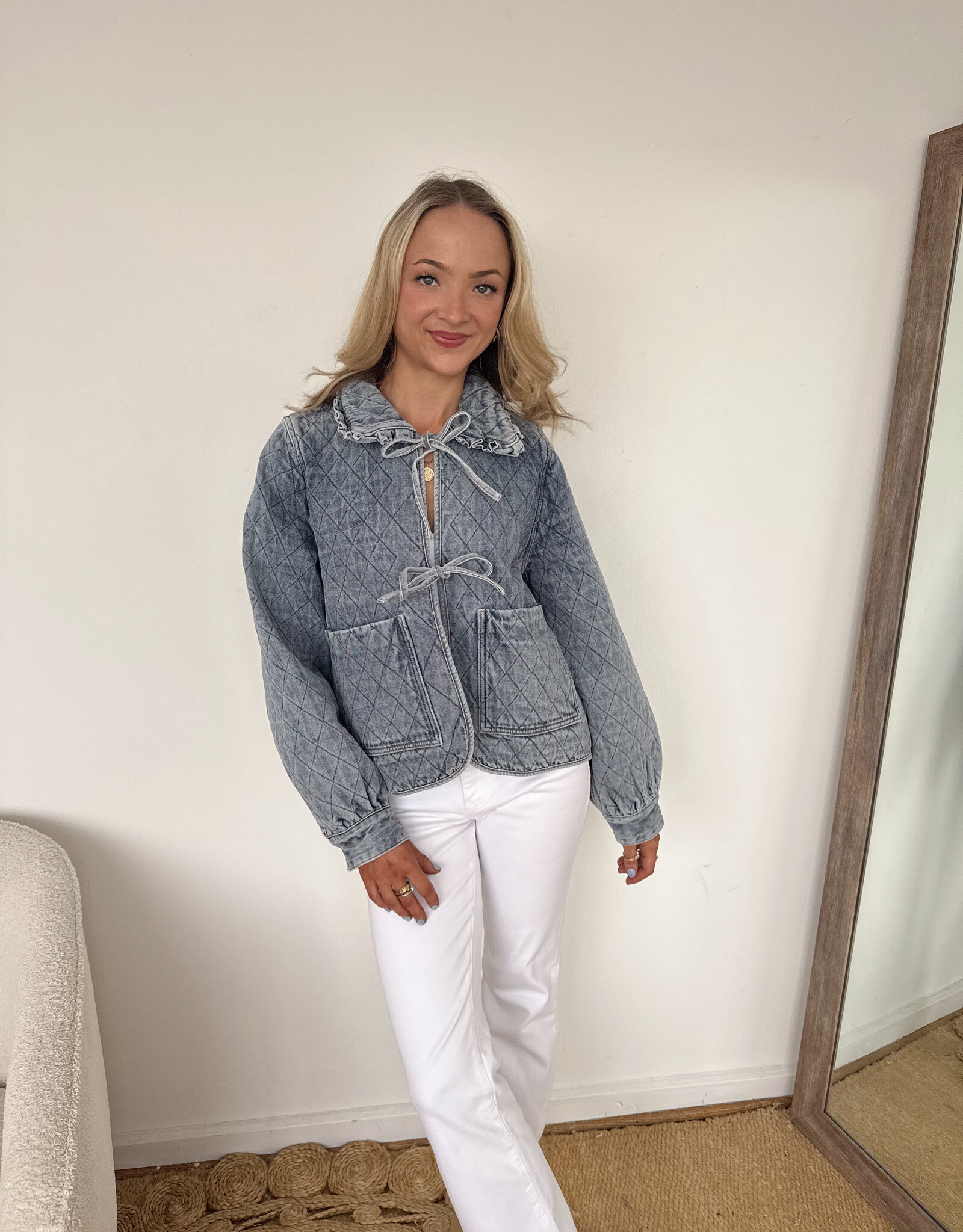 Colette Quilted Denim Jacket - Women’s Clothing | The Pink Turtle