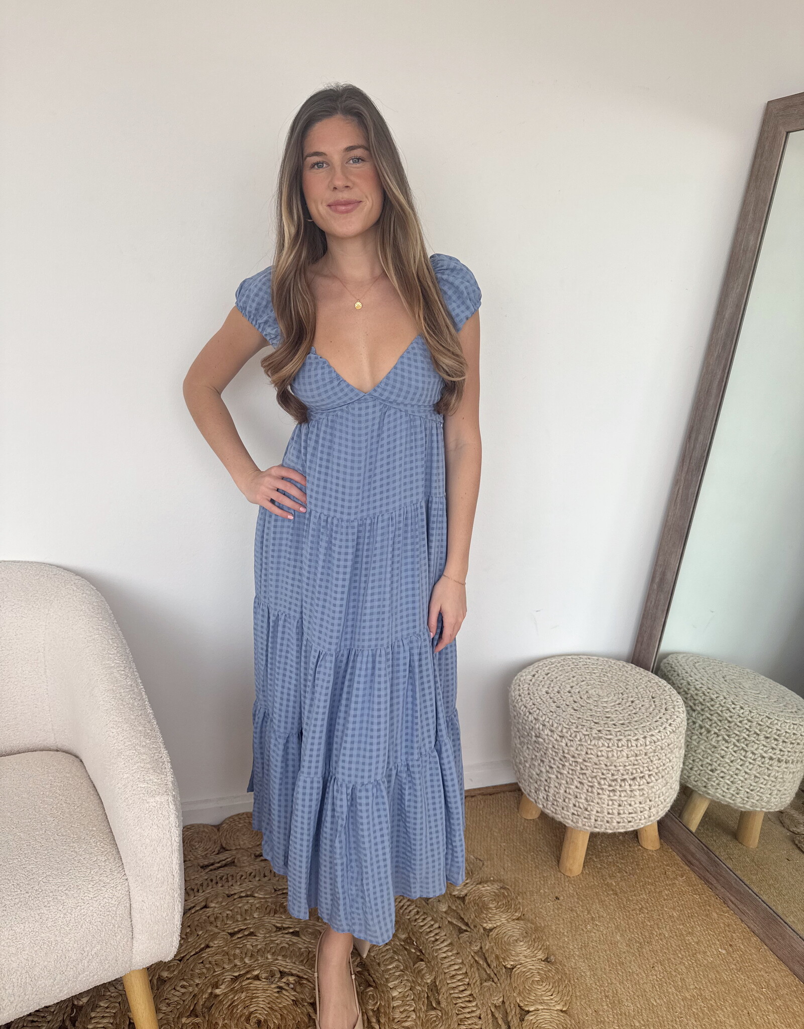 Calista Sleeveless Pleated Tiered Dress - Women’s Clothing | The Pink ...