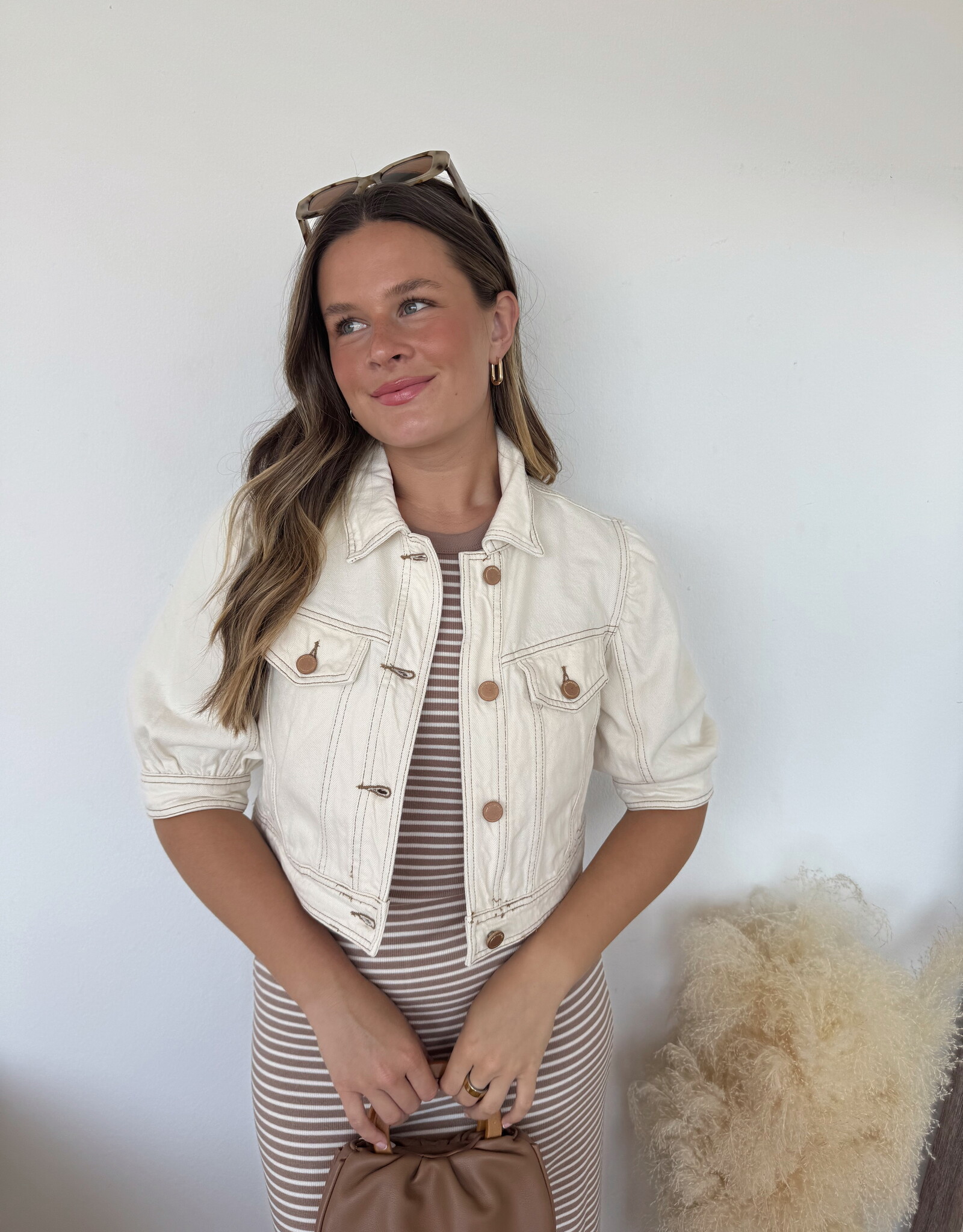 Fauna Puff Sleeve Denim Jacket - Women’s Clothing | The Pink Turtle