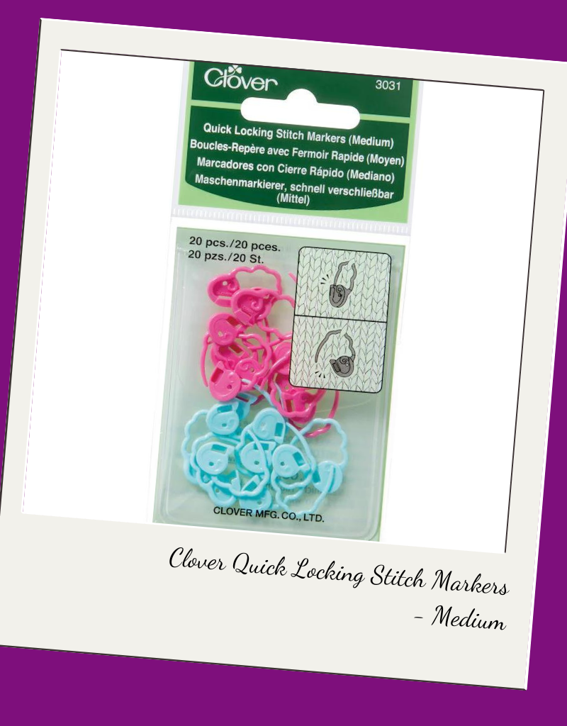 Clover Quick Locking Stitch Markers - Medium - Leongatha Sew and Knit