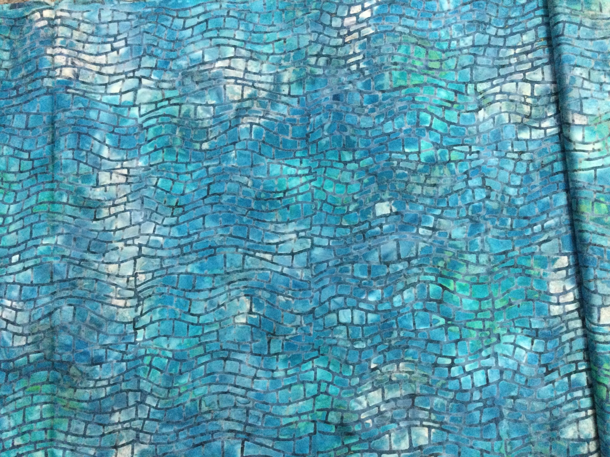 Batik Australia-Opal Range - 1440 Blue Tones/Curvy Brick Pattern ...