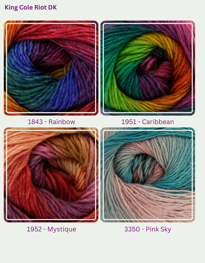 King Cole Riot DK Yarn - Leongatha Sew and Knit