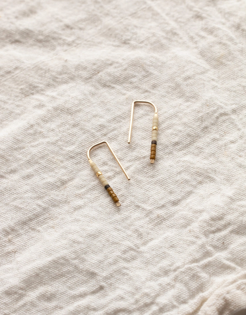 Small Olive Mala Ear Pin Earrings from HumanKind Fair Trade - HumanKind ...