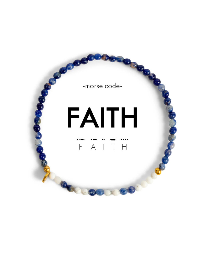 Morse Code FAITH Bracelet - Lapis & Howlite from HumanKind Fair Trade - HumanKind Fair Trade